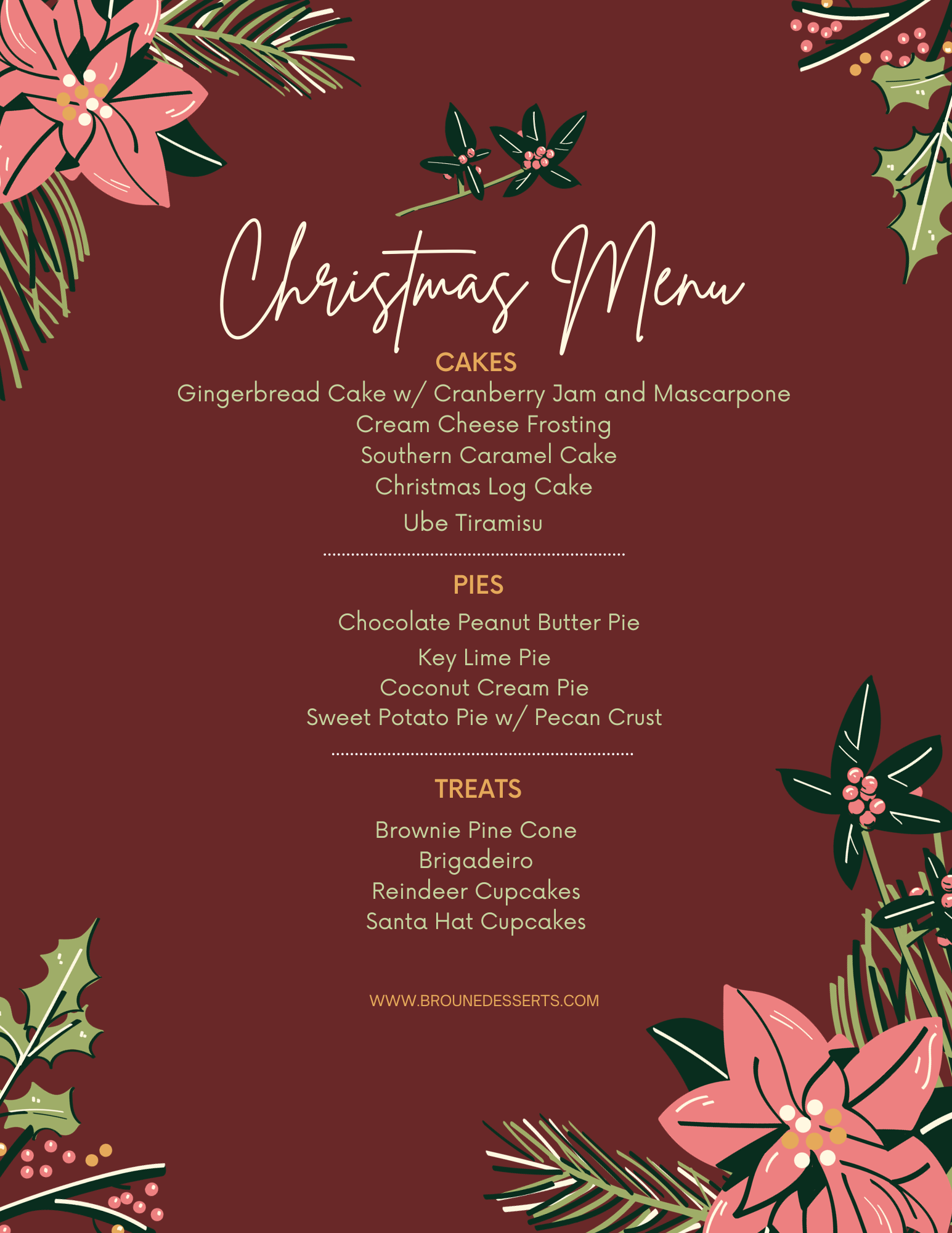 DELIVERY & PICKUP - Broune Desserts